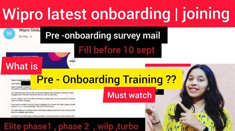 Wipro Latest Onboarding Update Pre Onboarding Training Update Fill