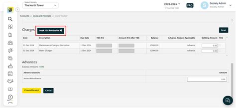 How To Record The Receipt Where The Resident Has Made Payment Deducting TDS MyGate Admin