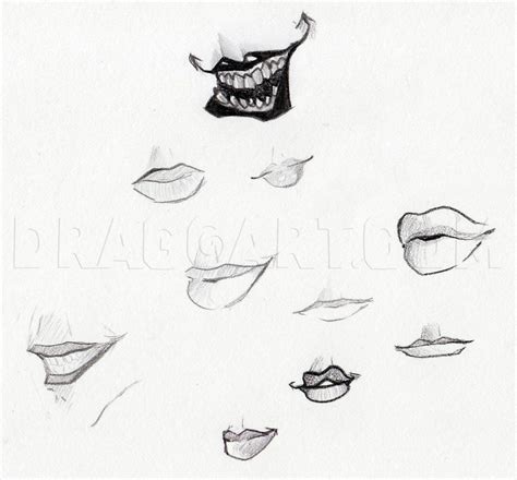Sketch Mouthes Diffrent Ways How To Sketch Mouths Drawing Step By