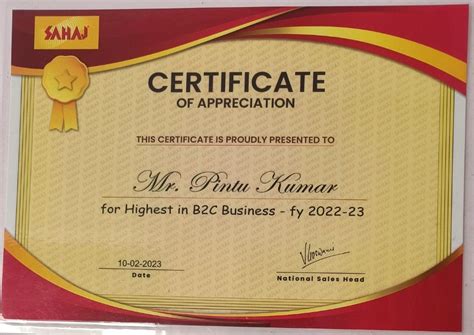 pintoo kumar singh on linkedin highest business award fy 2022 23