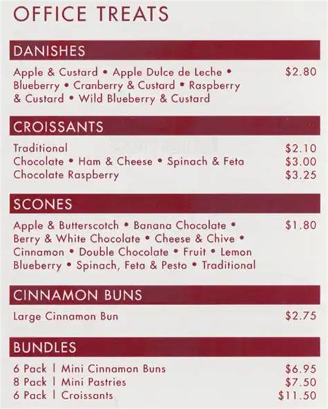 Menu At Cobs Bread Bakery Vancouver W 4th Ave