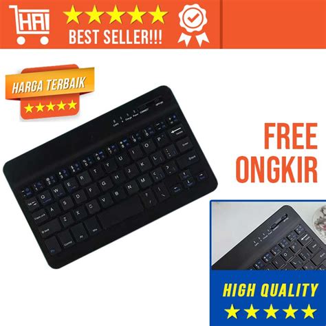 Jual Keyboard Rechargeable Wireless Bluetooth Minimalis Key Board Hitam Kecil Wireles Cas Laptop
