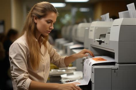 Premium Photo Fireworks In The Gaps In The Buildings Girl And Printer To Print Out Sheets
