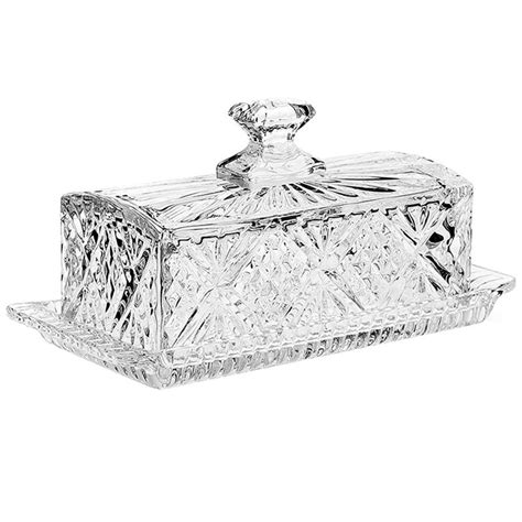 Rectangular Glass Butter Plate With Lid Tableware Vicedeal