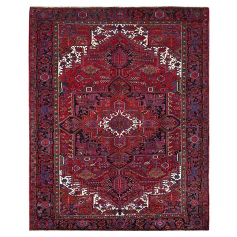 83x11 Lusty Red Nomad Art Vintage Persian Heriz Pure Wool Hand