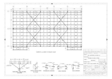 Canopy And Roof Purlin Marking Plan Pdf