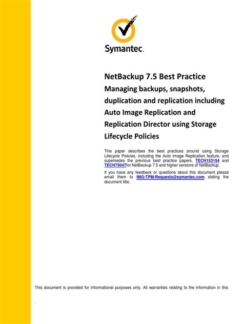 Netbackup 75 Best Practice Using Storage Lifecycle Policies Pdf