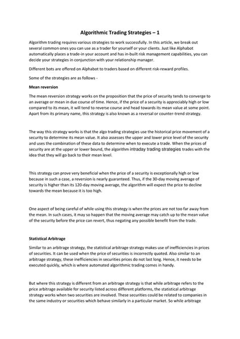 Ppt Algorithmic Trading Strategies Powerpoint Presentation Free