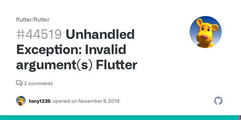 Unhandled Exception Invalid Arguments Flutter · Issue 44519