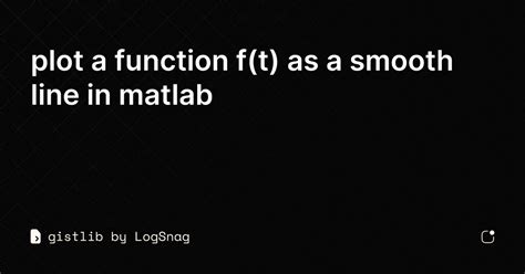 Gistlib Plot A Function Ft As A Smooth Line In Matlab