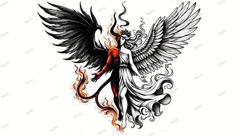 Angel And Devil Tattoo Drawings