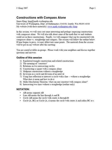 Compass Constructions Pdf Circle Euclidean Geometry