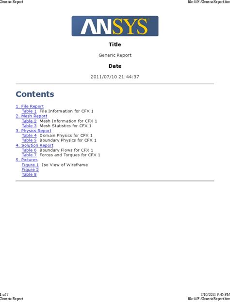 Ansys Report 2 Pdf Fluid Dynamics Turbulence