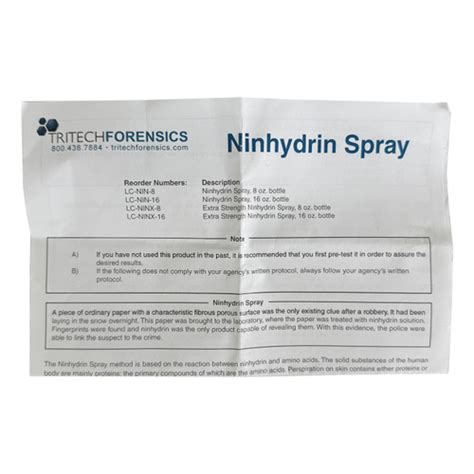 Ninhydrin Spray Regular And Extra Strength