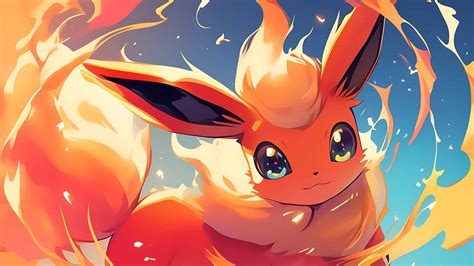 Pokemon Flareon Cute Fire Desktop Wallpaper Anime Wallpaper