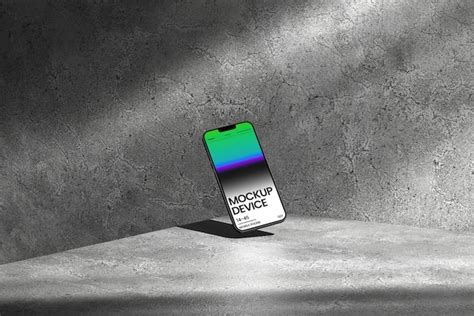 Premium Psd Device Phone Mockup With Blank Screen And Realistic Dark Background