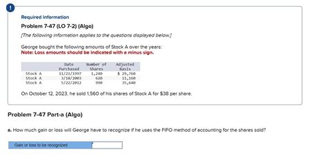 solved required information problem 7 47 lo 7 2 algo