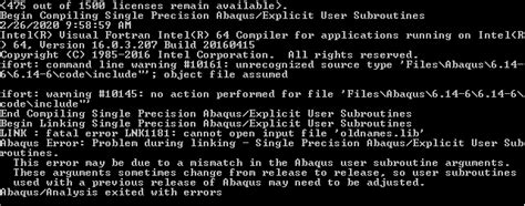 Abaqus And Fortran Complier Linking Problem Researchgate