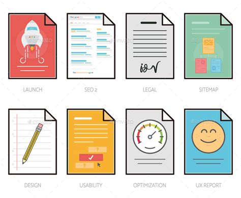 Ux Workflow Documents Icons Graphicriver