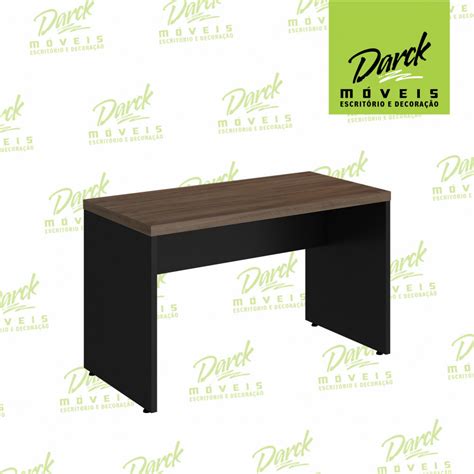 Mesa Retangular 40mm Sat9068 Nogal Sevilha Preto 3915 900x600x735 Darck Móveis