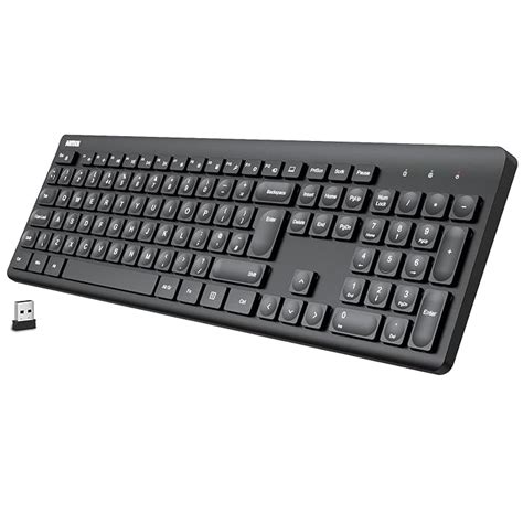Buy Arteck 2 4g Wireless Keyboard Ultra Slim Full Size Keyboard With Numeric Keypad And Media