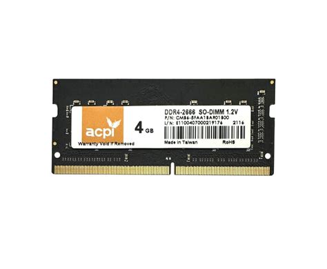 Memoria Ram Sodimm Acpi Ddr4 4gb 2666mhz 1 2v