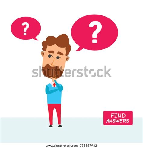 Man Thinking Question Mark Vector Illustration Stock Vector Royalty Free 733857982 Shutterstock