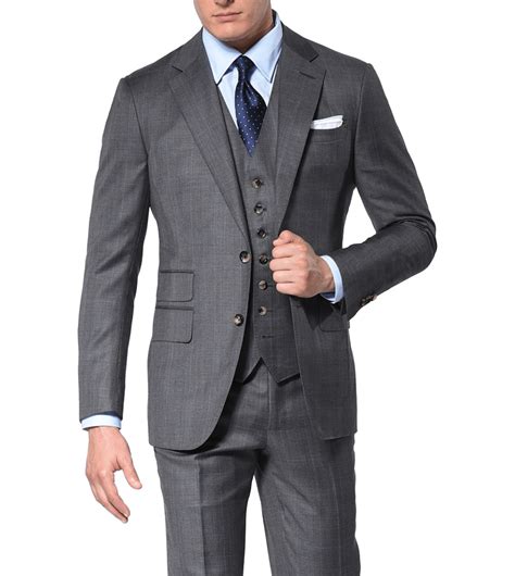 Michael Andrews Bespoke Grey Glen Plaid Bespoke Suit