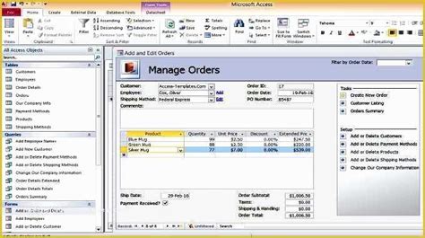 Microsoft Access Invoice Database Template Free Of Ms Access Database
