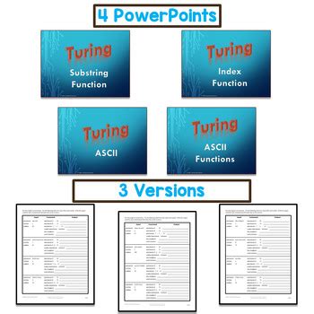 Turing String Functions 3 Version Resource Package By Computer Corner