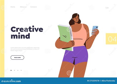 Creative Mind Landing Page Design Template For Online Service Boosting Creativity Idea