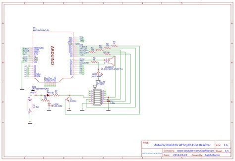 Arduino Shield For Attiny85 Fuse Resetter Oshwlab