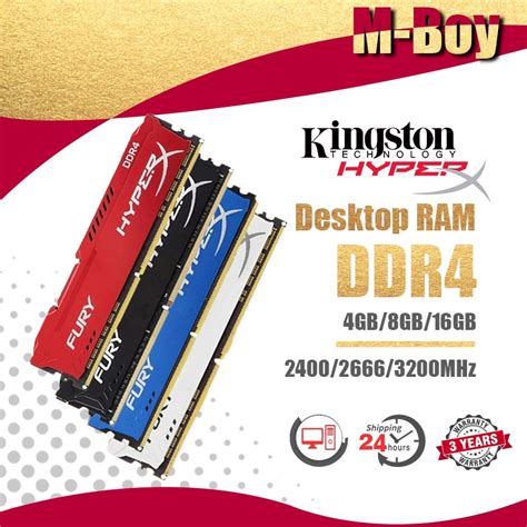 สนคาเฉพาะจดKingston Hyperx 4gb 8GB 16GB 2400 2666 3200MHZ Desktop RAM DDR4 DIMM memory for