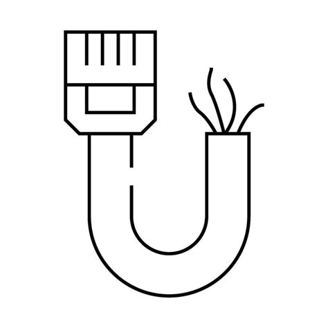 Phone And Data Wire Line Icon Illustration 48351523 Vector Art At Vecteezy