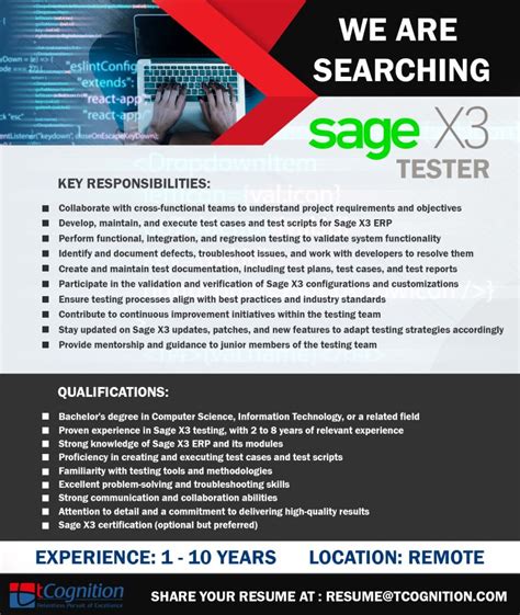 Tcognition On Linkedin Hiring Sagex3tester Tcognition Business Team Technology Growth