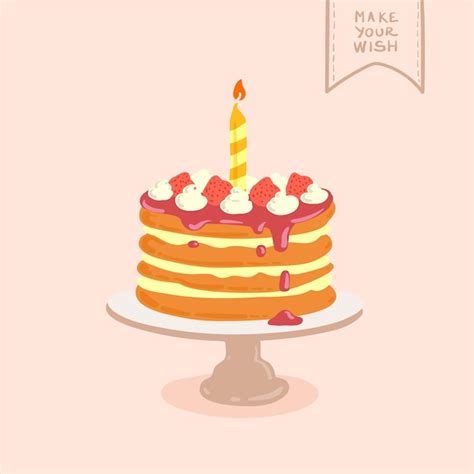 Premium Vector Doodle Hand Drawn Illustration Of Birthday Cake