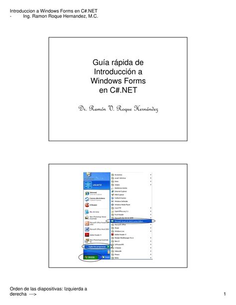 Pdf De Programación Guía Rápida De Introducción A Windows Forms En Cnet