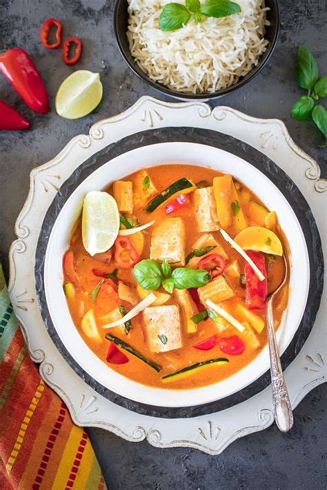 Vegan Thai Red Curry With Tofu And Vegetablesvegetable Tofu Red Curry