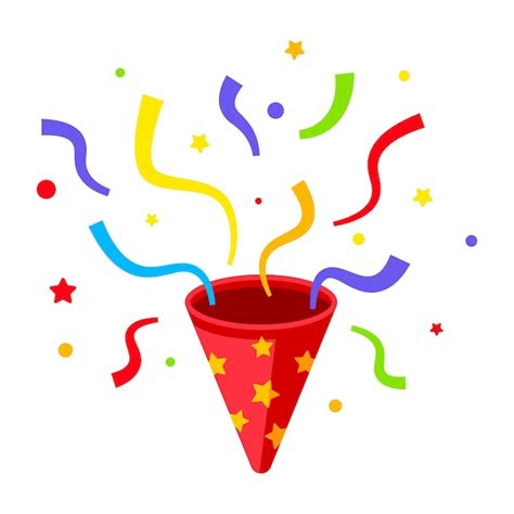 Premium Vector Party Confetti Popper Exploding Birthday