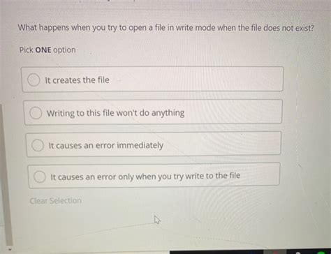Solved What Happens When You Try To Open A File In Write Chegg Com