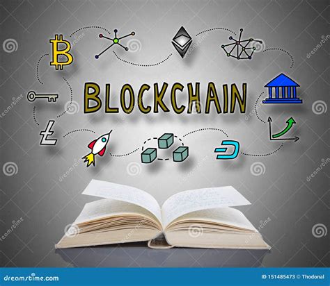 Blockchain Technology Concept Above A Book Stock Image Image Of Blockchain Communication