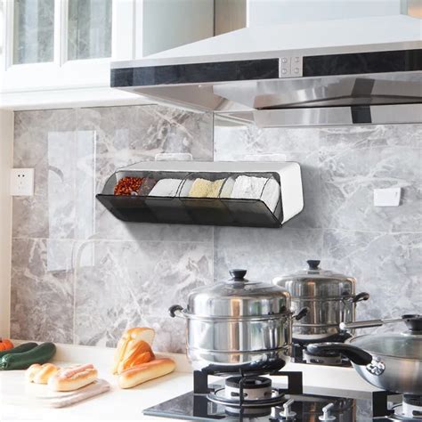 Badu Bg Кухненско монтиране на стена Поставка за организатор за подправки Солници и пиперници