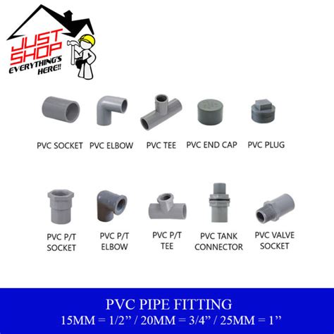 Pvc Pipe Fitting Pvc Pipe Connector Penyambung Paip Pvc Socket Elbow Tee End Cap