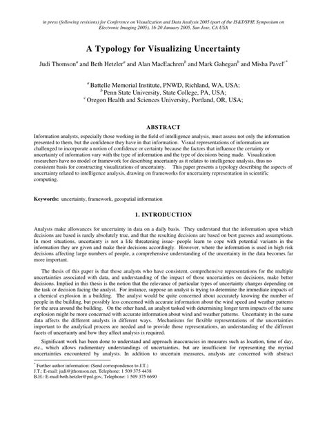 PDF A Typology For Visualizing Uncertainty