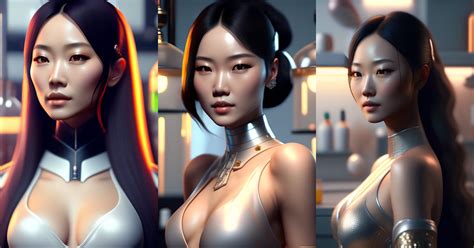 Lexica Digital Illustration Of Ai Humanoid Girl Pretty Full