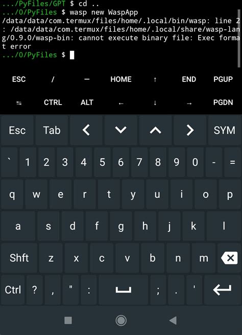 Cant Run Wasp On Termux Linux Terminal Emulator For Android · Issue