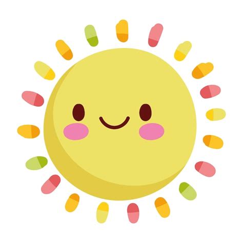 Premium Vector Cute Sun Icon Isolated Design