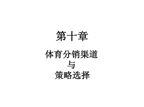 第10章 分销渠道word文档在线阅读与下载无忧文档