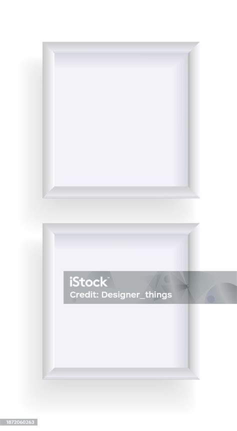 흰색 직사각형 프레임 모형에 분리된 사진 프레임 프리젠테이션을 위한 빈 프레이밍 세트입니다 사진 또는 그림 그림 프레임 미술관 인테리어 벡터 템플릿 Fashion Show에