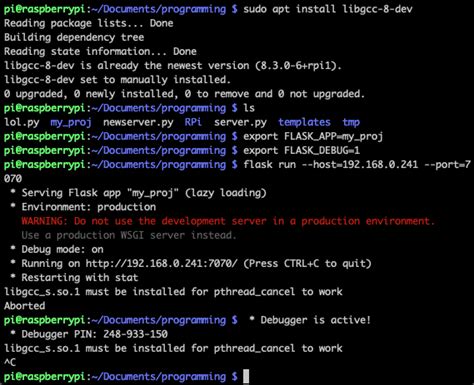 Python Flask Server Cannot Start Due To The Lack Of Libgcc Stack